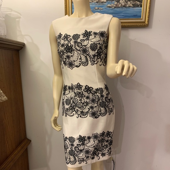 R&K | Dresses | Rk Dress Black And White Lace Print | Poshmark